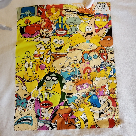 Nickelodeon | Shirts | Colorful Cartoon Character Print Fabric | Poshmark